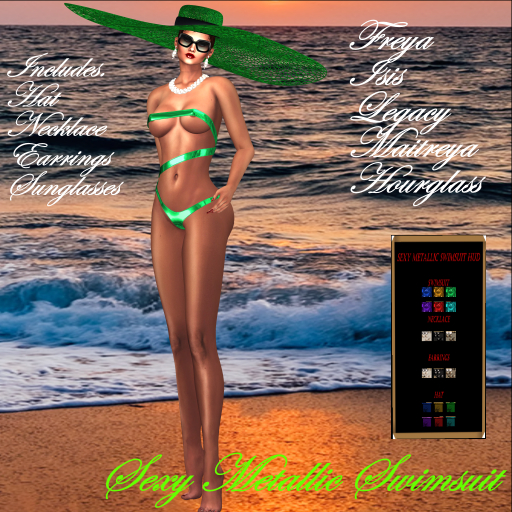 Second Life Marketplace Sexy Metallic Swimsuit
